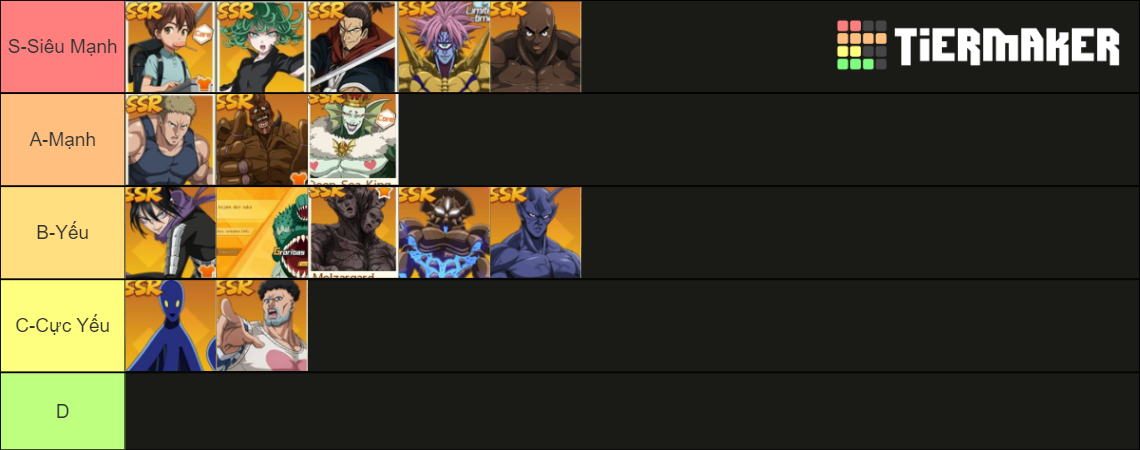 LIST SSR OPM Tier List (Community Rankings) - TierMaker