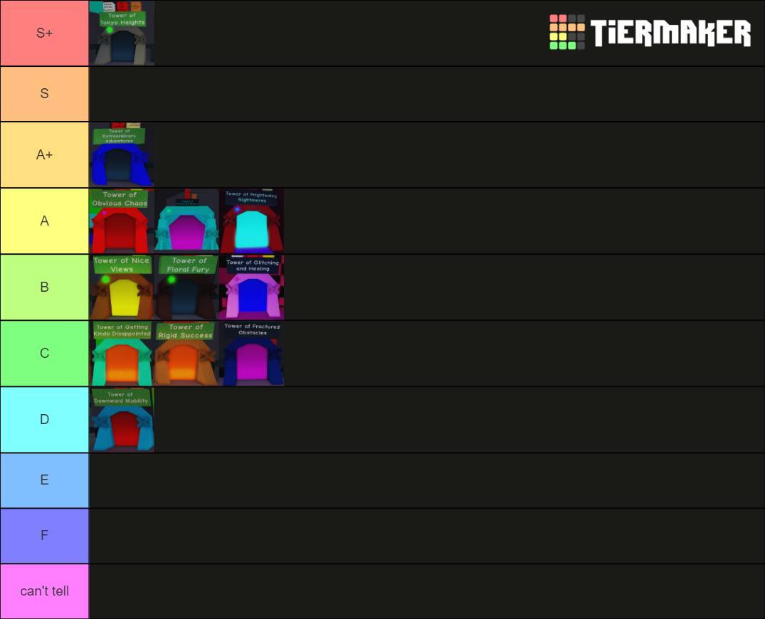 All Ring 5 towers in Juke's Towers of Hell (JToH) Tier List (Community ...