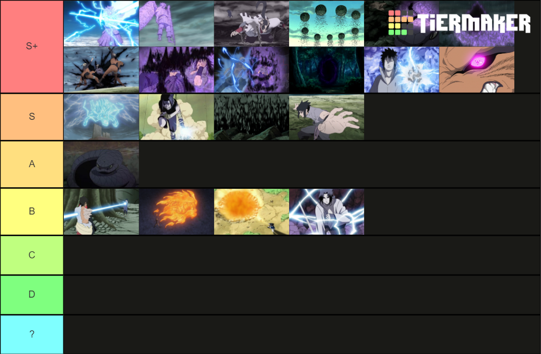 Uchiha Sasuke jutsu powerlist Tier List (Community Rankings) - TierMaker