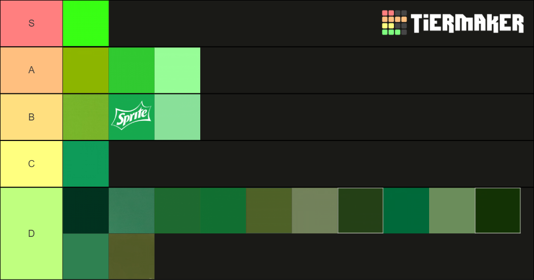 Shades of Green Tier List (Community Rankings) - TierMaker