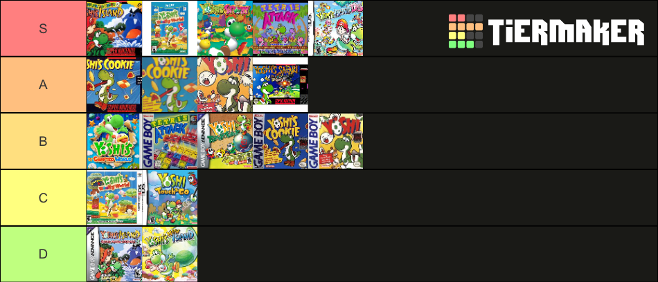Yoshi Games Tier List (Community Rankings) - TierMaker