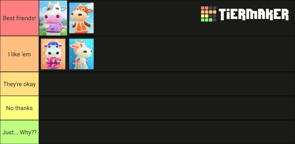 Animal Crossing NH - Cows Tier List (Community Rankings) - TierMaker