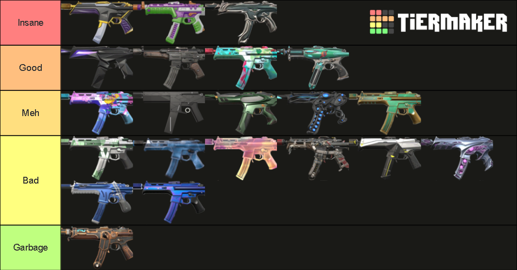 Valorant Spectre Skin Tierlist Tier List (Community Rankings) - TierMaker