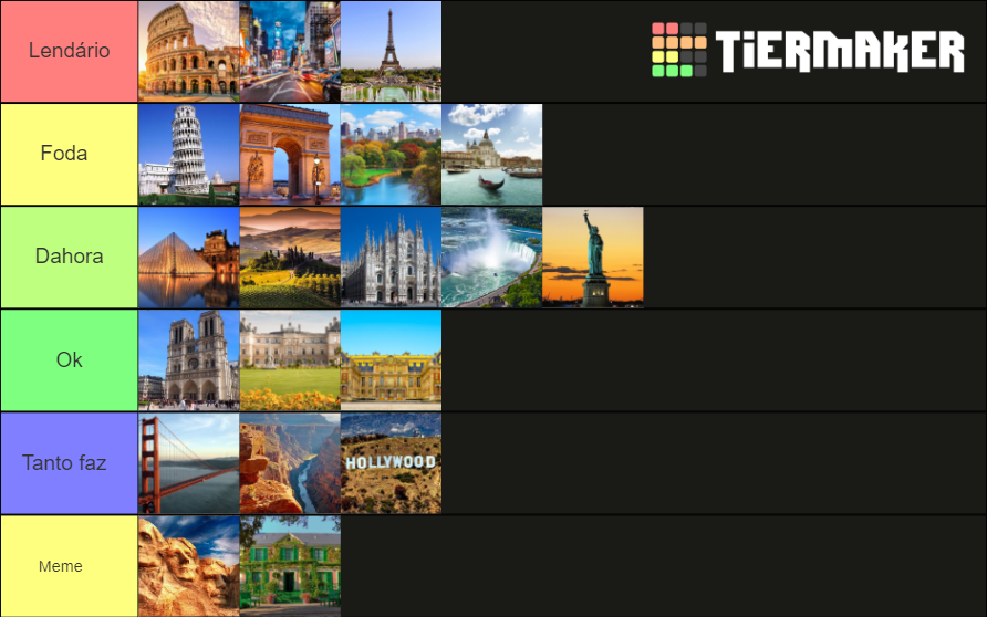Pontos Turísticos Tier List (Community Rankings) - TierMaker