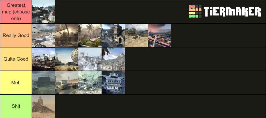 Greatest cod maps Tier List (Community Rankings) - TierMaker