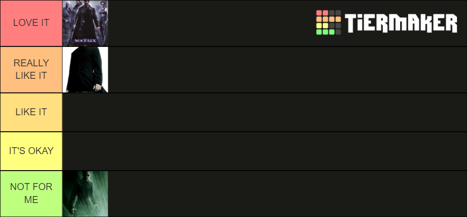 The Matrix Films (Live-Action) Tier List (Community Rankings) - TierMaker