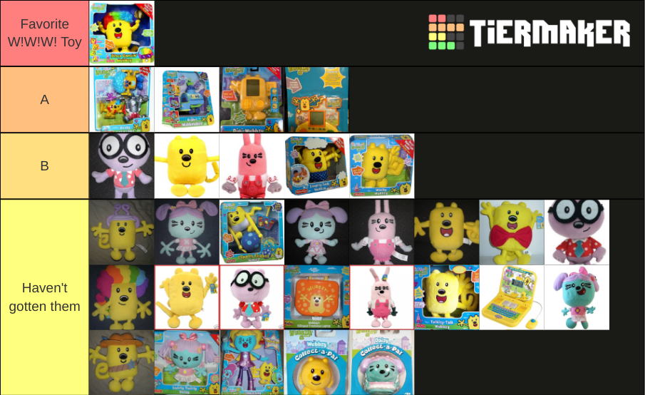 Wow! Wow! Wubbzy! Toys Tier List (Community Rankings) - TierMaker