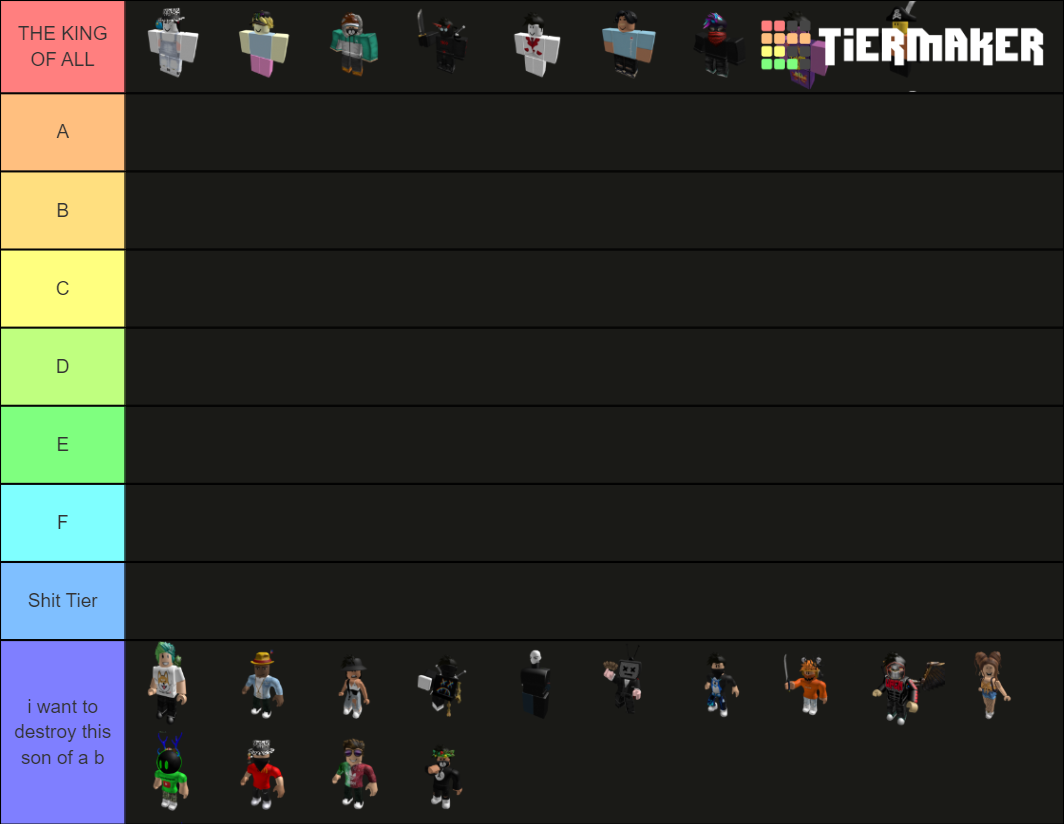 Roblox Avatar Tier List (Community Rankings) - TierMaker