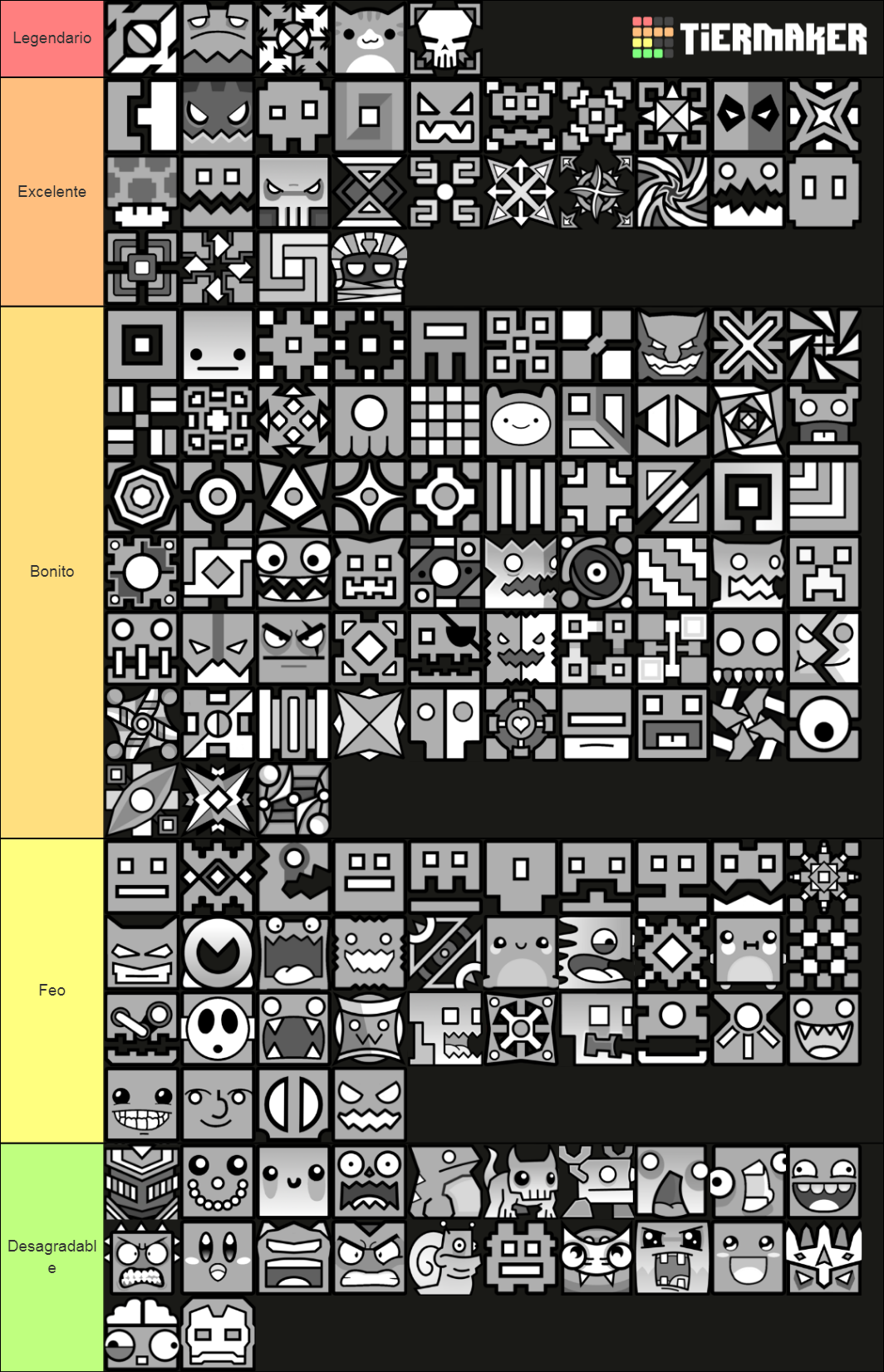 Comparación de cubos de geometry dash Tier List (Community Rankings ...