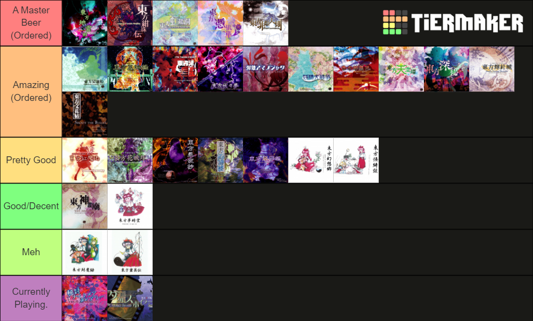 Touhou Games (UPDATED 26/09/2021) Tier List (Community Rankings) - TierMaker