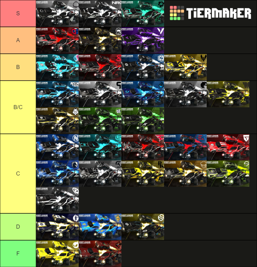 RLCS ESPORTS DECALS Tier List (Community Rankings) - TierMaker