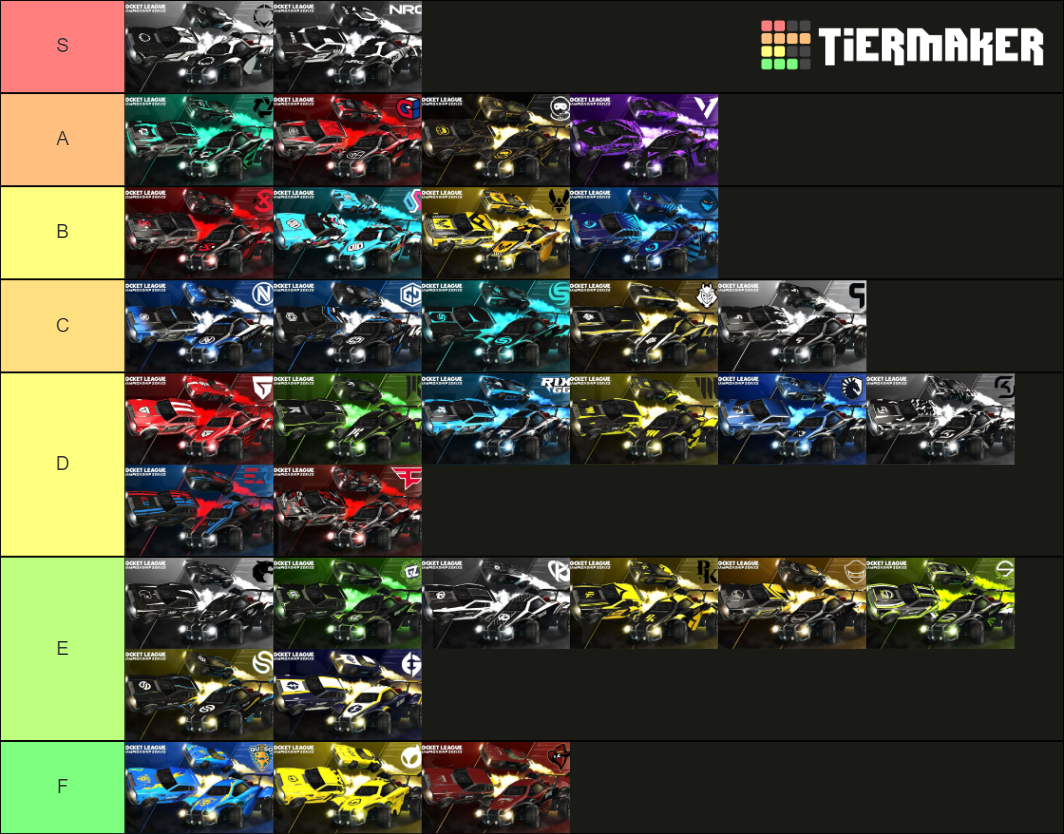 RLCS ESPORTS DECALS Tier List (Community Rankings) - TierMaker