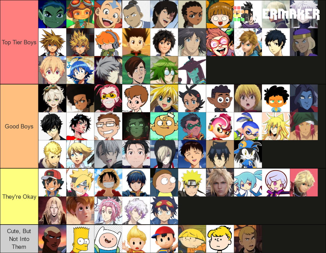 Cute Boy Master List Tier List (Community Rankings) - TierMaker