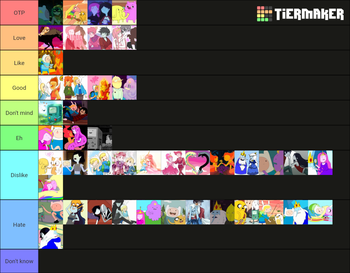 Adventure Time ships/couples Tier List (Community Rankings) - TierMaker