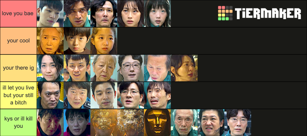 Squid Game Tier List Community Rankings Tiermaker