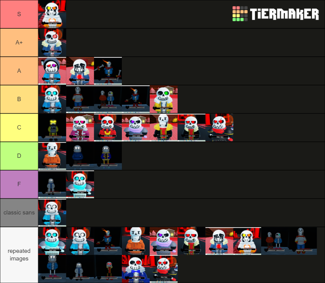 undertale final multiverse dx: weak character Tier List (Community ...