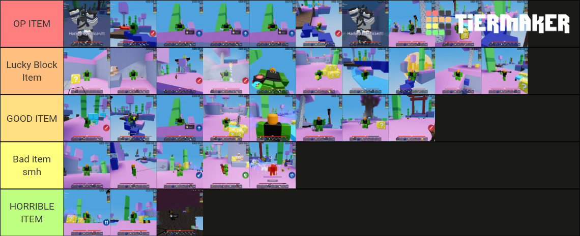 ROBLOX BEDWARS ITEM TEIRLIST Tier List (Community Rankings) - TierMaker