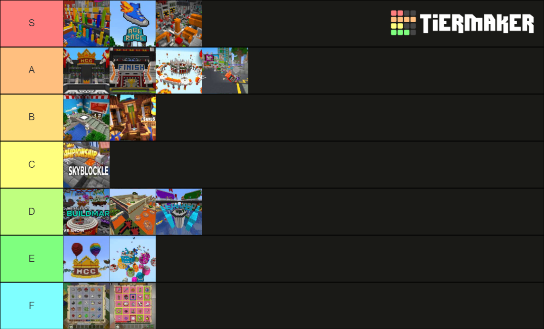 MCC minigames Tier List (Community Rankings) - TierMaker