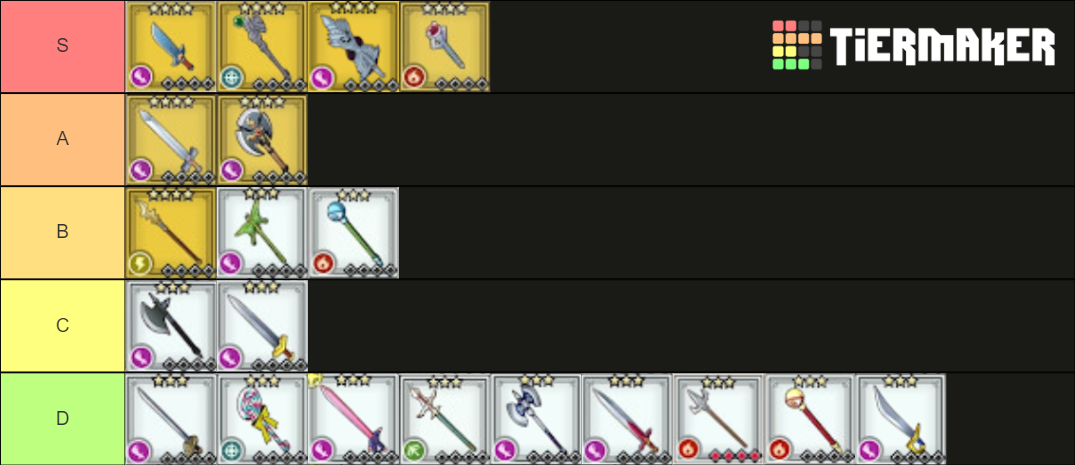 DQ Dai Weapons Tier List (Community Rankings) - TierMaker