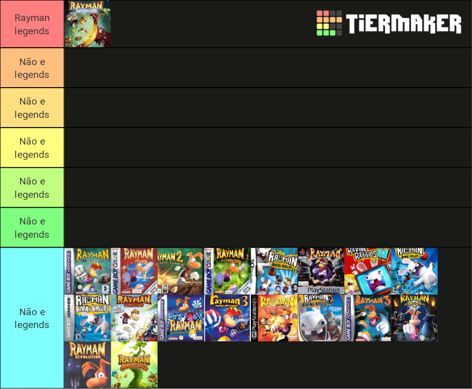 Rayman Games (1995-2019) Tier List (Community Rankings) - TierMaker