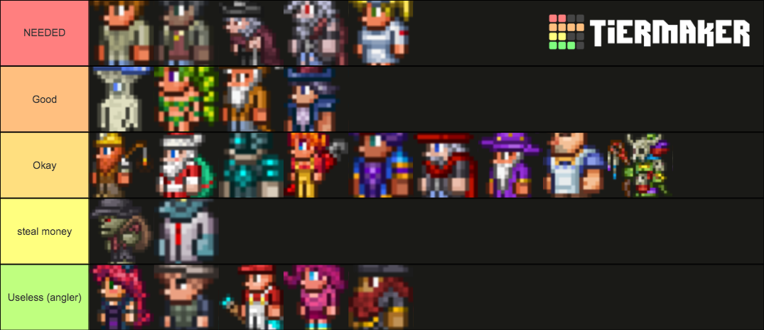 Terraria NPCs Tier List (Community Rankings) - TierMaker
