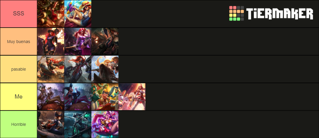 miss fortune skins Tier List (Community Rankings) - TierMaker