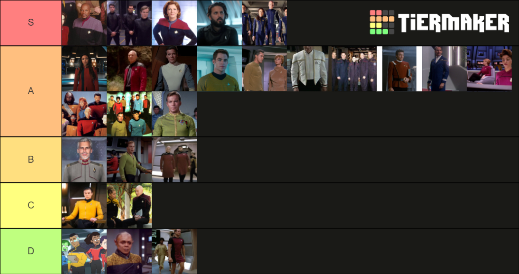 Star Trek Uniforms (2021) Tier List (Community Rankings) - TierMaker