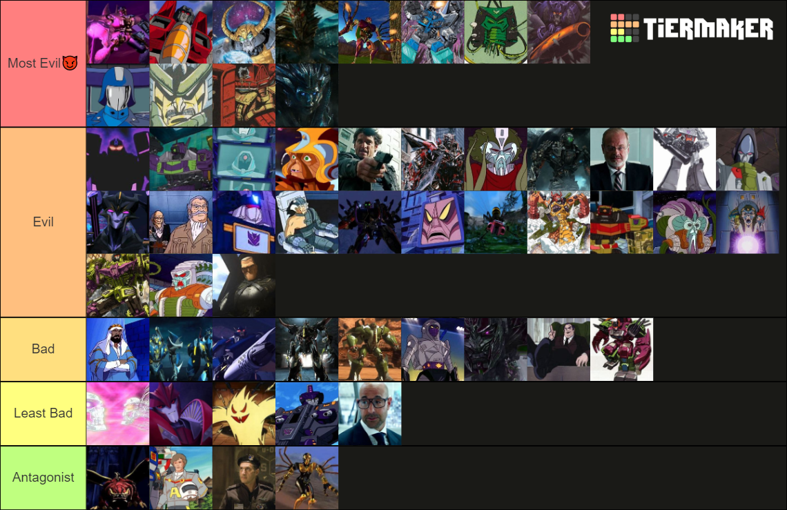 Transformer MAIN Villains from Least Evil to the WORST Tier List ...