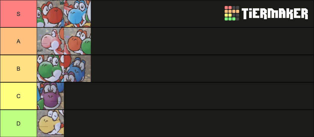 YOSHI COLORS Tier List (Community Rankings) - TierMaker