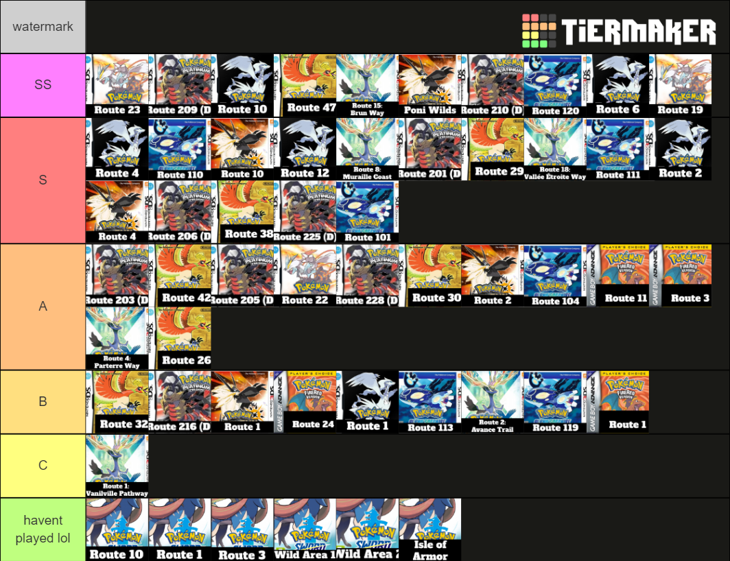 Pokemon Route Themes ! Tier List (Community Rankings) - TierMaker