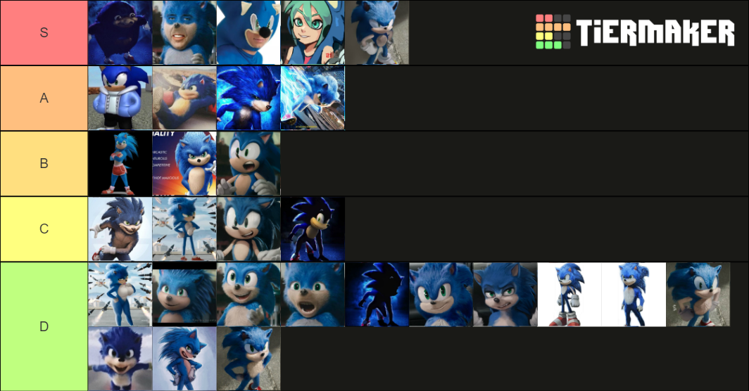 The Sonic Movie 2019 DESIGNS Tier List (Community Rankings) - TierMaker