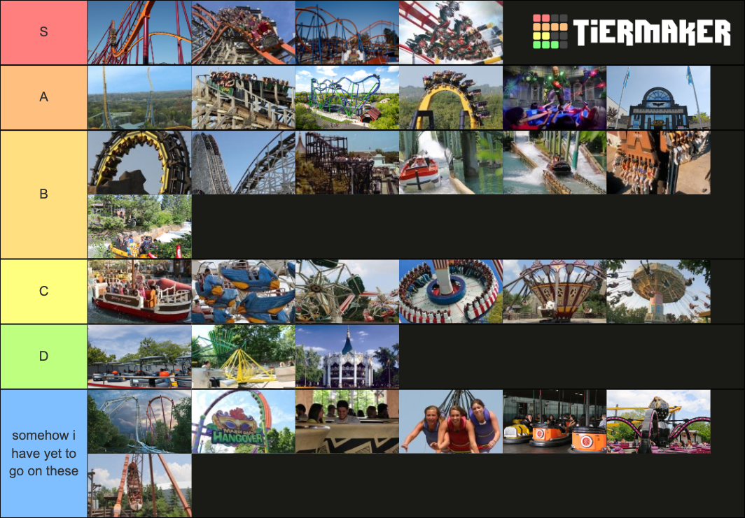 Six Flags Great America Rides Tier List (Community Rankings) - TierMaker