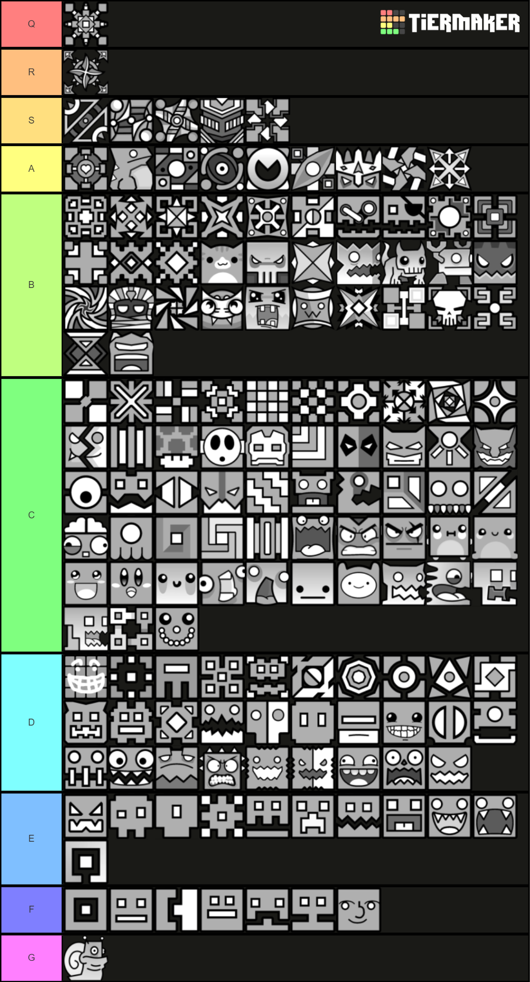 Geometry Dash icon list (Tacts) Tier List (Community Rankings) - TierMaker