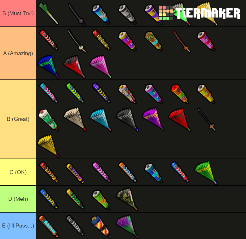 Ninjala - Weapon Skins (Type A Katanas) Tier List (Community Rankings ...