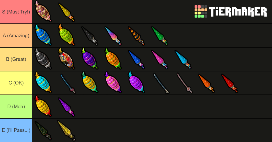 Ninjala - Weapon Skins (Type B Katanas) Tier List (Community Rankings ...