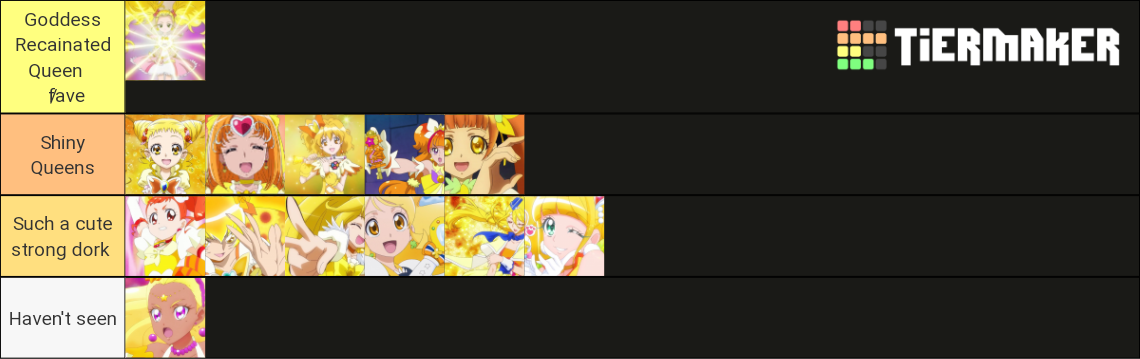 Yellow pretty cure ranking Tier List (Community Rankings) - TierMaker