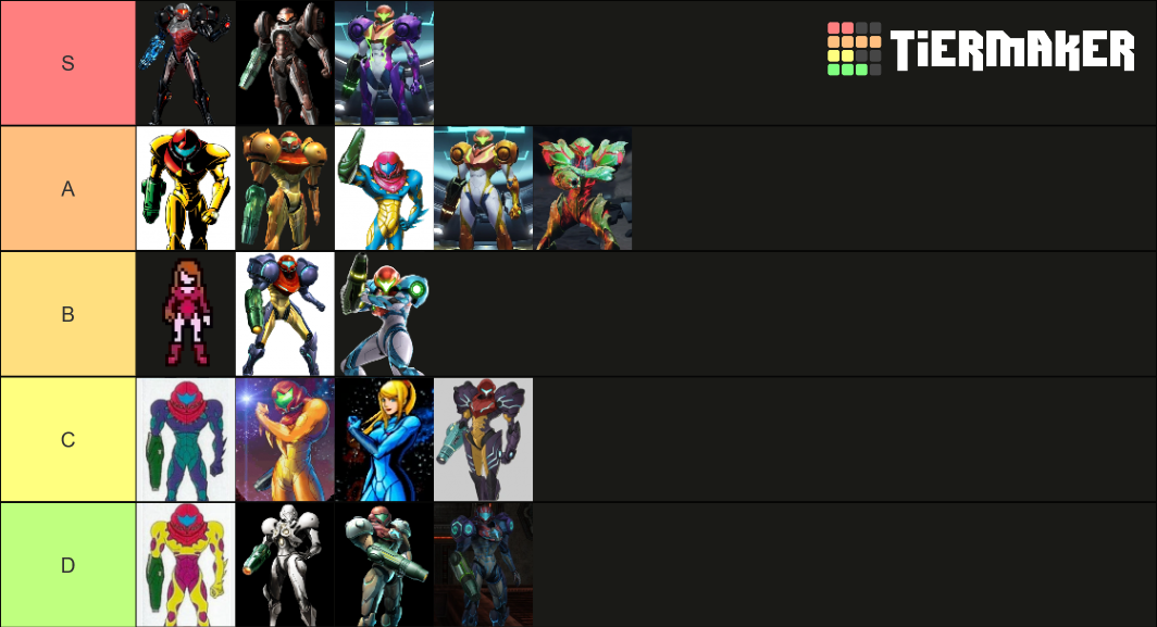 Samus Aran Suit Tiers Tier List (Community Rankings) - TierMaker