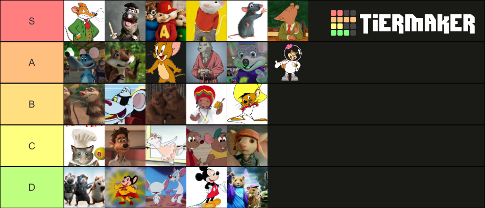 rating fictional rodents Tier List (Community Rankings) - TierMaker