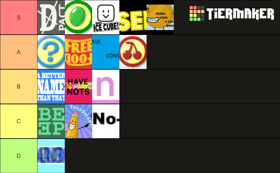 bfdi teams Tier List (Community Rankings) - TierMaker