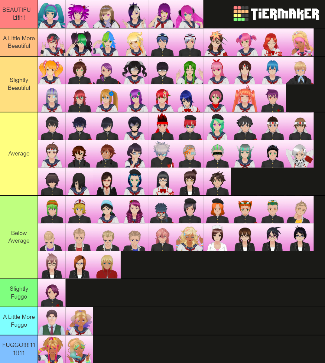 Yandere Simulator Character Design Tier List (Community Rankings ...