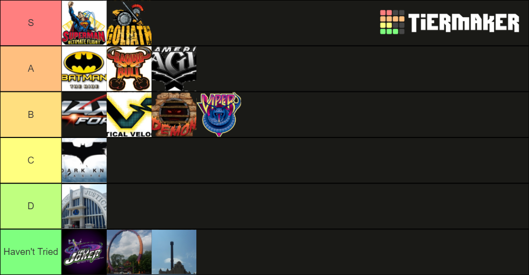Six Flags IL Rides Tier List (Community Rankings) - TierMaker