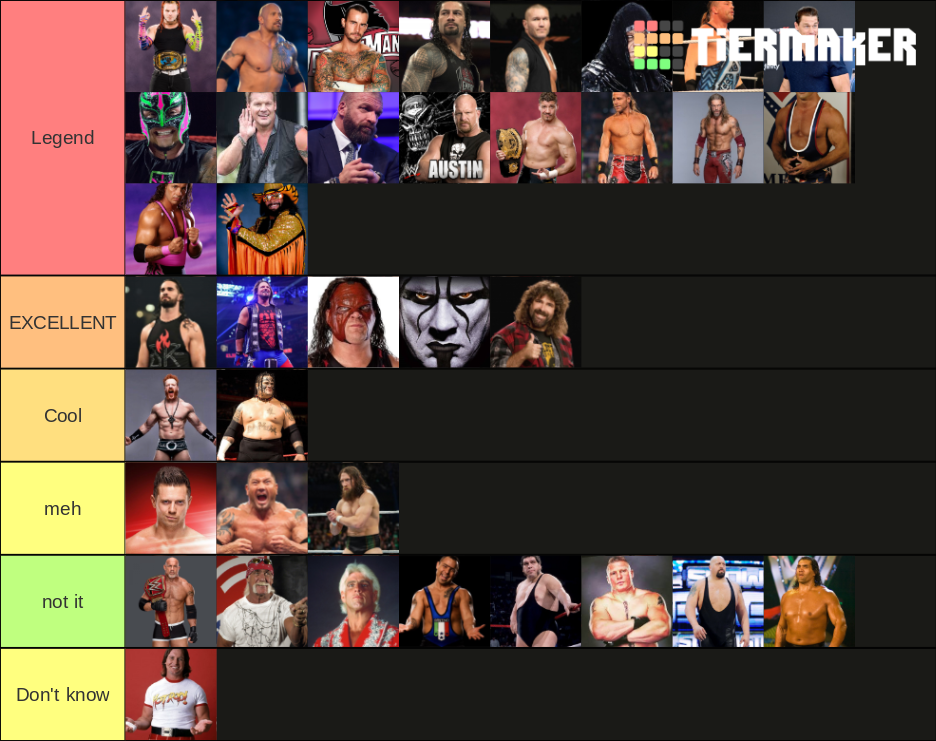 BEST WWE WRESTLERS OF ALL TIME Tier List (Community Rankings) - TierMaker