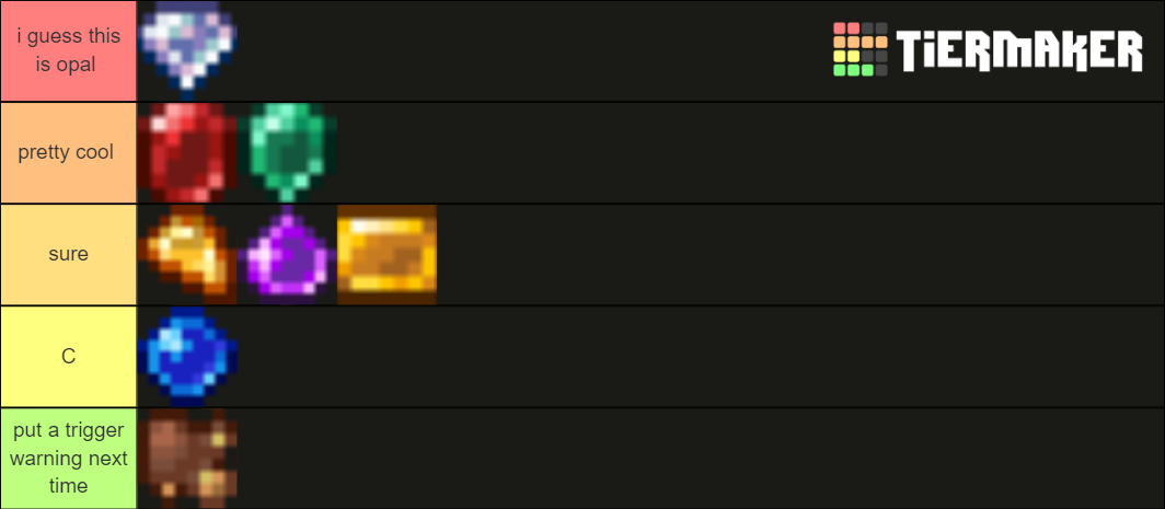 Terraria Gem Tier List (Community Rankings) - TierMaker