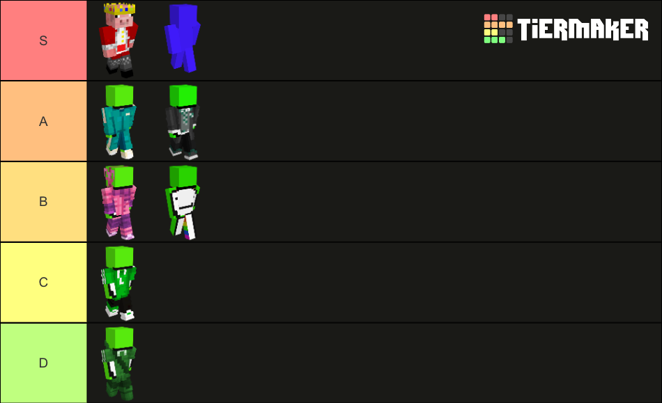 Dream MCC skins Tier List (Community Rankings) - TierMaker