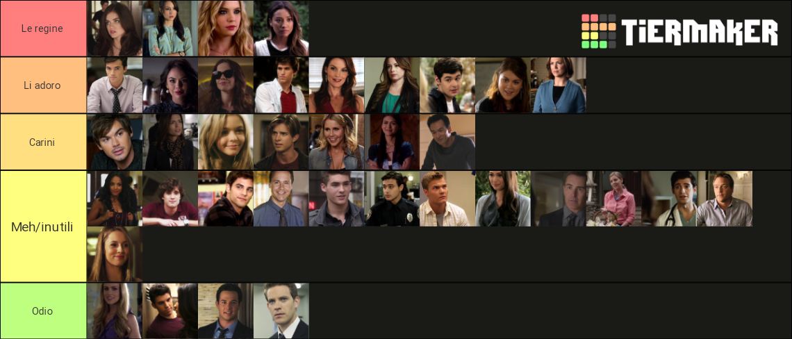 PLL Characters S1&2 Tier List (Community Rankings) - TierMaker