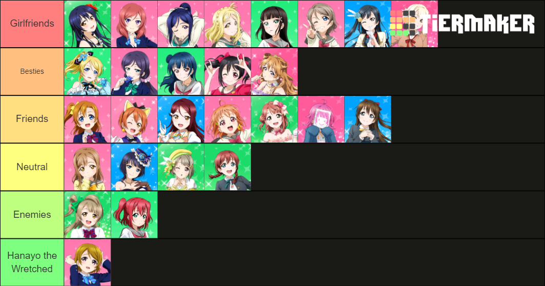 Love Live! Character Tier List (Community Rankings) - TierMaker