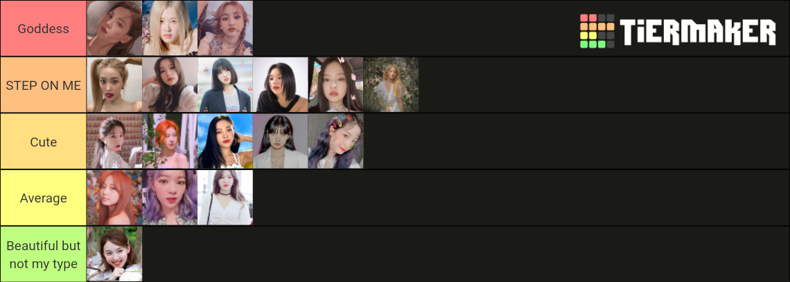 Kpop Girl group visuals (Twice, Blackpink, Red velvet) Tier List ...