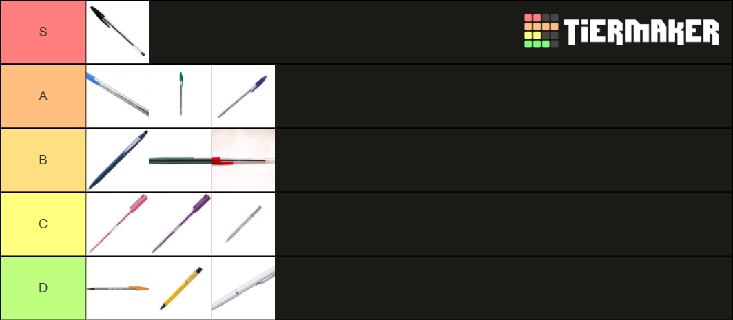 Pen Tier List (Community Rankings) - TierMaker