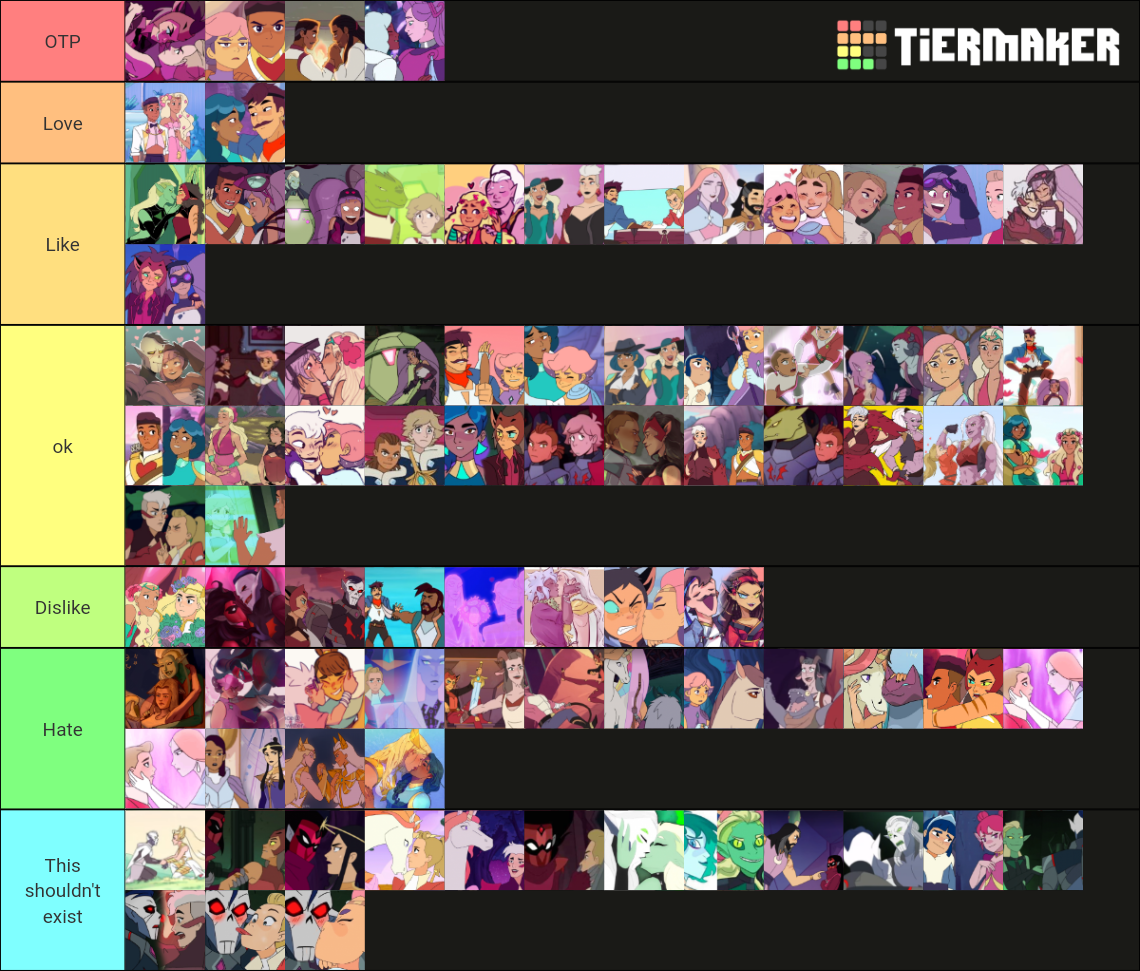 She-ra & The Princesses of Power: Couples/Ship Tier List (Community ...