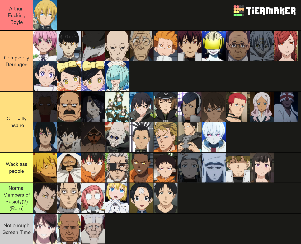 Fire force characters (anime) Tier List (Community Rankings) - TierMaker